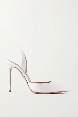 AQUAZZURA So Nude 105 Satin Slingback Pumps