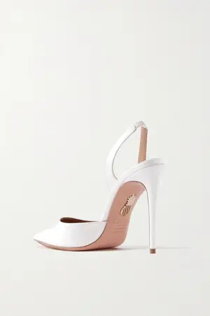 AQUAZZURA So Nude 105 Satin Slingback Pumps