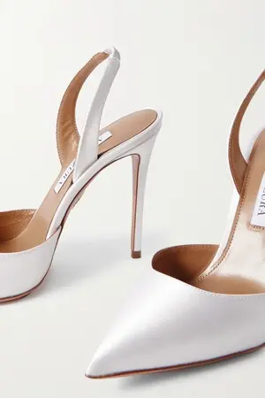 AQUAZZURA So Nude 105 Satin Slingback Pumps