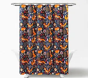 LUSH DECOR Pixie Fox Shower Curtain 72x72