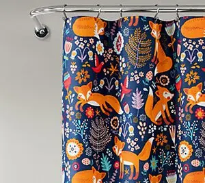 LUSH DECOR Pixie Fox Shower Curtain 72x72