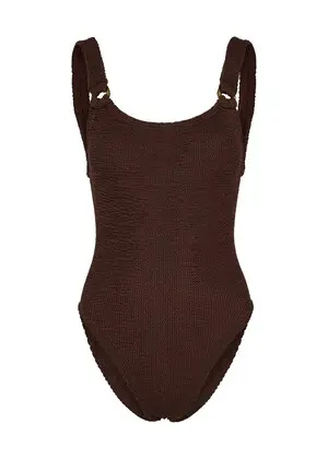 Hunza G Domino Seersucker Swimsuit, Swimsuit One Size