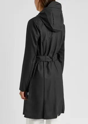 Rains Belted Hooded Waterproof Jacket - Black