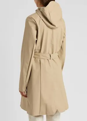 Rains Belted Hooded Waterproof Jacket - Sand