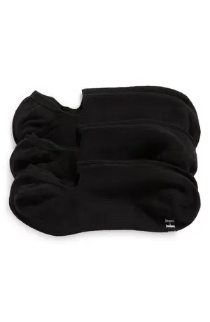 Hue Hue Assorted 3-Pack Cotton-Blend Liner Socks Black Pack