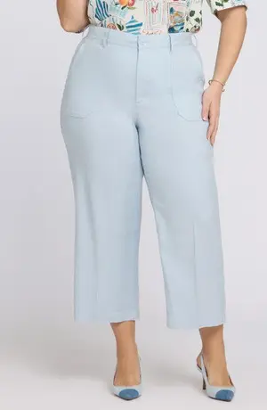 NYDJ Utility Wide Leg Capri Pants - Blue Clover