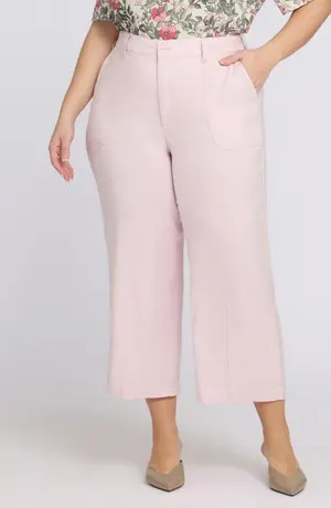 NYDJ Utility Wide Leg Capri Pants - Light Lilac