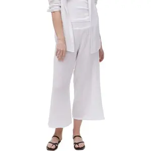 Michael Stars Medina Smocked Waist Wide Leg Pants - White