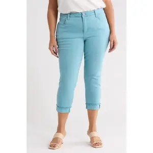 Kut From The Kloth Amy Crop Slim Straight Leg Jeans - Cyan
