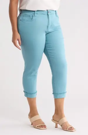Kut From The Kloth Amy Crop Slim Straight Leg Jeans - Cyan