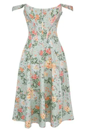 green emerald velvet dress Women Summer Corset Midi Dress 2026 Floral Wedding Guest Flowy Slit Lace Up  Dresses Tea Party A Line Casual Milkmaid Sundress at Amazon Women's Clothing  store main image 1