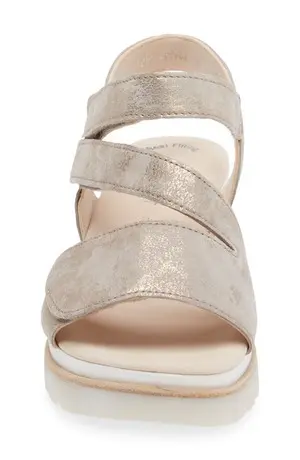 Gabor Asymmetric Strappy Wedge Sandal - Beige