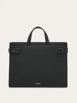 FERRAGAMO Briefcase With Hug Buckle - Black