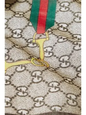 Gucci Frayed Printed Wool And Silk-blend Scarf