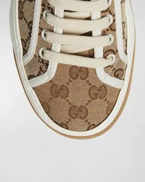 Gucci Gg Canvas Low-top Platform Sneakers - Beige/ebony