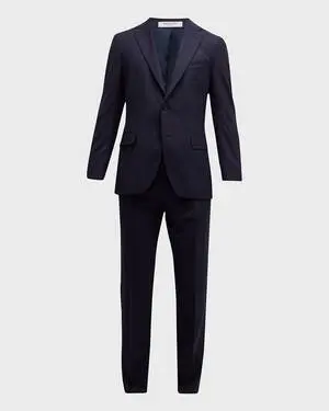 Boglioli Solid Wool Suit - Navy