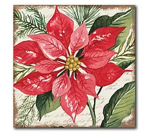 COURTSIDE MARKET Poinsettia 16x16 Canvas Wall A Rt - One-color