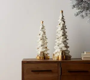 MELROSE Gold & White Christmas Tree W/packages