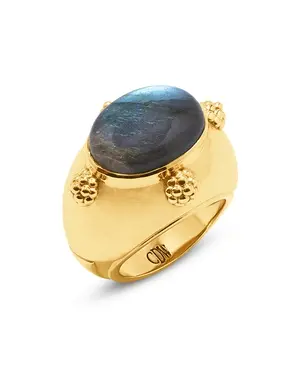 CAPUCINE DE WULF Cleopatra Labradorite Ring - Blue/gold