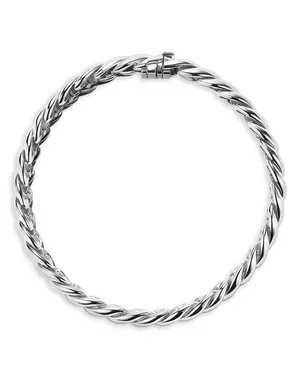 David Yurman Sculptured Cable Bangle Bracelet - Silver