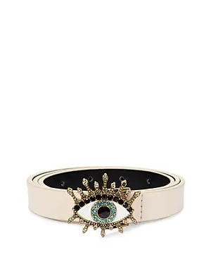 Kurt Geiger Reversible Evil Eye Belt Ivory