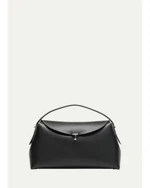 TOTEME T-lock Top Handle Bag In Pebble Grain Leather - Black