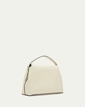 TOTEME T-lock Top Handle Bag In Pebble Grain Leather - Milk