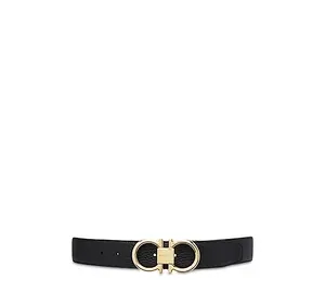 FERRAGAMO Double Gancini Reversible Leather Belt - Nero