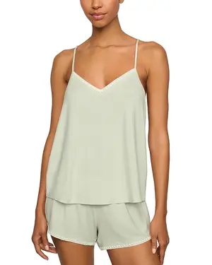 Eberjey Frida Cami & Shorts Pajama Set - Mint Cream/ivory