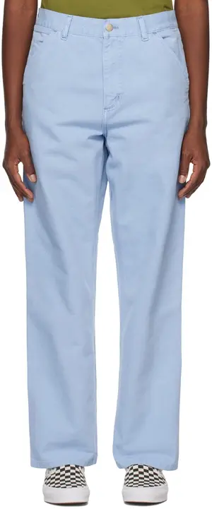 Carhartt Work In Progress Carhartt Work In Progress Blue Single Knee Trousers - 1d5fh Piscine Faded