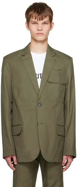 Helmut Lang Helmut Lang Green Utility Blazer - Juniper - Fje