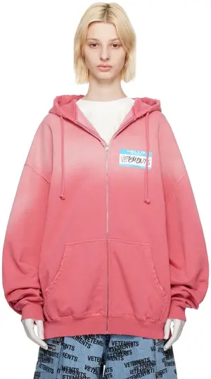 Vetements VETEMENTS Pink 'My Name Is VETEMENTS' Hoodie - Pink