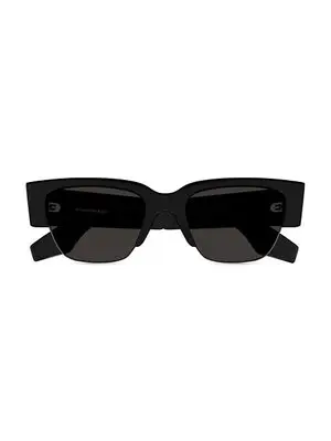 Alexander McQueen Graffiti 54mm Mirrored Acetate Sunglasses Blue