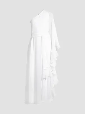 UNGARO Laura One-shoulder Ruffled Maxi Dress