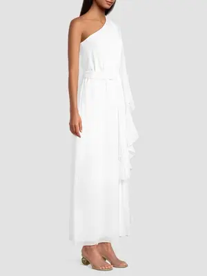 UNGARO Laura One-shoulder Ruffled Maxi Dress