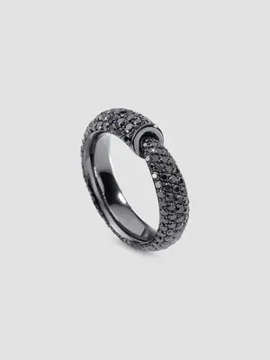 Vhernier Calla The One 18k White Gold Rhodium & 3.10 Tcw Diamond Ring - Black