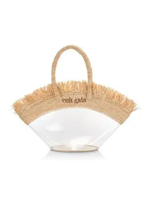 Cult Gaia Women's Peyton Raffia & PVC Tote Bag - Natural - Natural