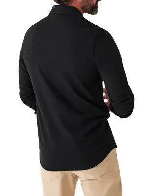Faherty Brand Legend Knit Button-up Shirt - Heathered Black