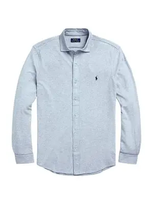 Polo Ralph Lauren Cotton Button-front Shirt Blue Heather Jaquard Texture