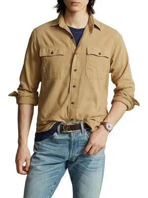 Polo Ralph Lauren Cotton Button-front Shirt Luxury Tan