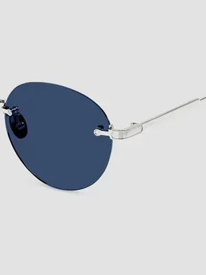Cartier Signature C 52mm Platinum-plated Round Sunglasses - Silver