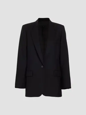 NILI LOTAN Diane Single-breasted Wool Blazer - Black