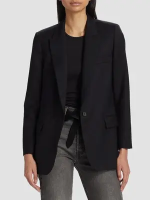 NILI LOTAN Diane Single-breasted Wool Blazer - Black