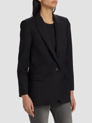 NILI LOTAN Diane Single-breasted Wool Blazer - Black