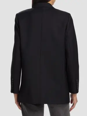 NILI LOTAN Diane Single-breasted Wool Blazer - Black