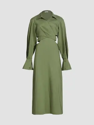 Simkhai Giulia Linen-blend Wrap Maxi Dress