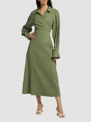 Simkhai Giulia Linen-blend Wrap Maxi Dress