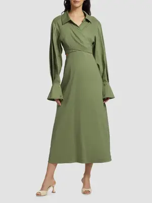 Simkhai Giulia Linen-blend Wrap Maxi Dress