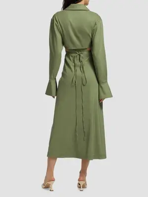 Simkhai Giulia Linen-blend Wrap Maxi Dress