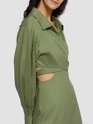 Simkhai Giulia Linen-blend Wrap Maxi Dress